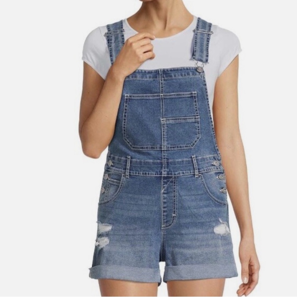 Women’s No Boundaries Light Blue Denim Overalls - Gem